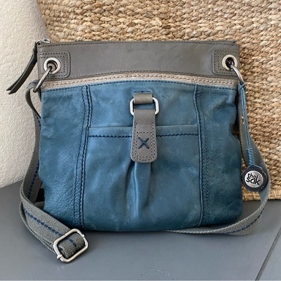 The Sak | Bags | The Sak Blue And Gray Leather Crossbody Bag | Poshmark